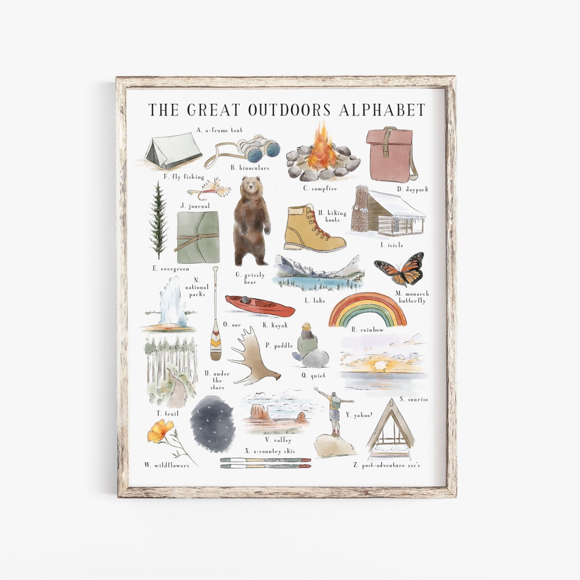 The Great Outdoors ABC Print - Etsy