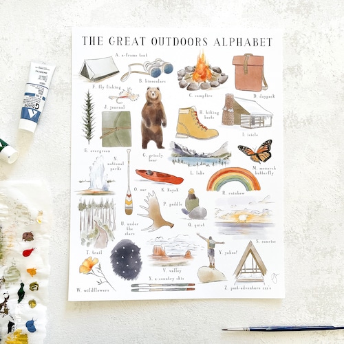 The Great Outdoors ABC Print - Etsy