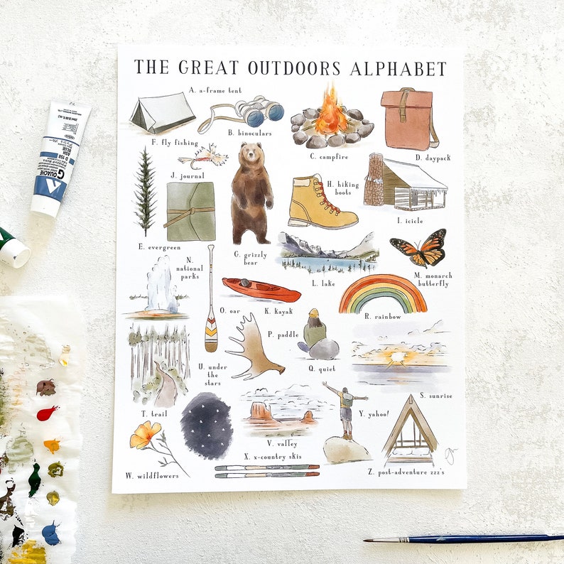 The Great Outdoors ABC Print - Etsy