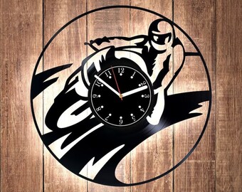 Motorcycle Record Clock - Etsy
