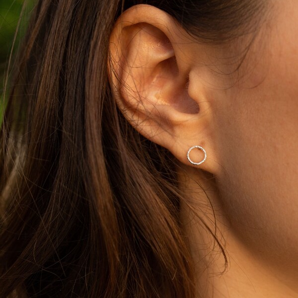 Open Circle Studs - Etsy