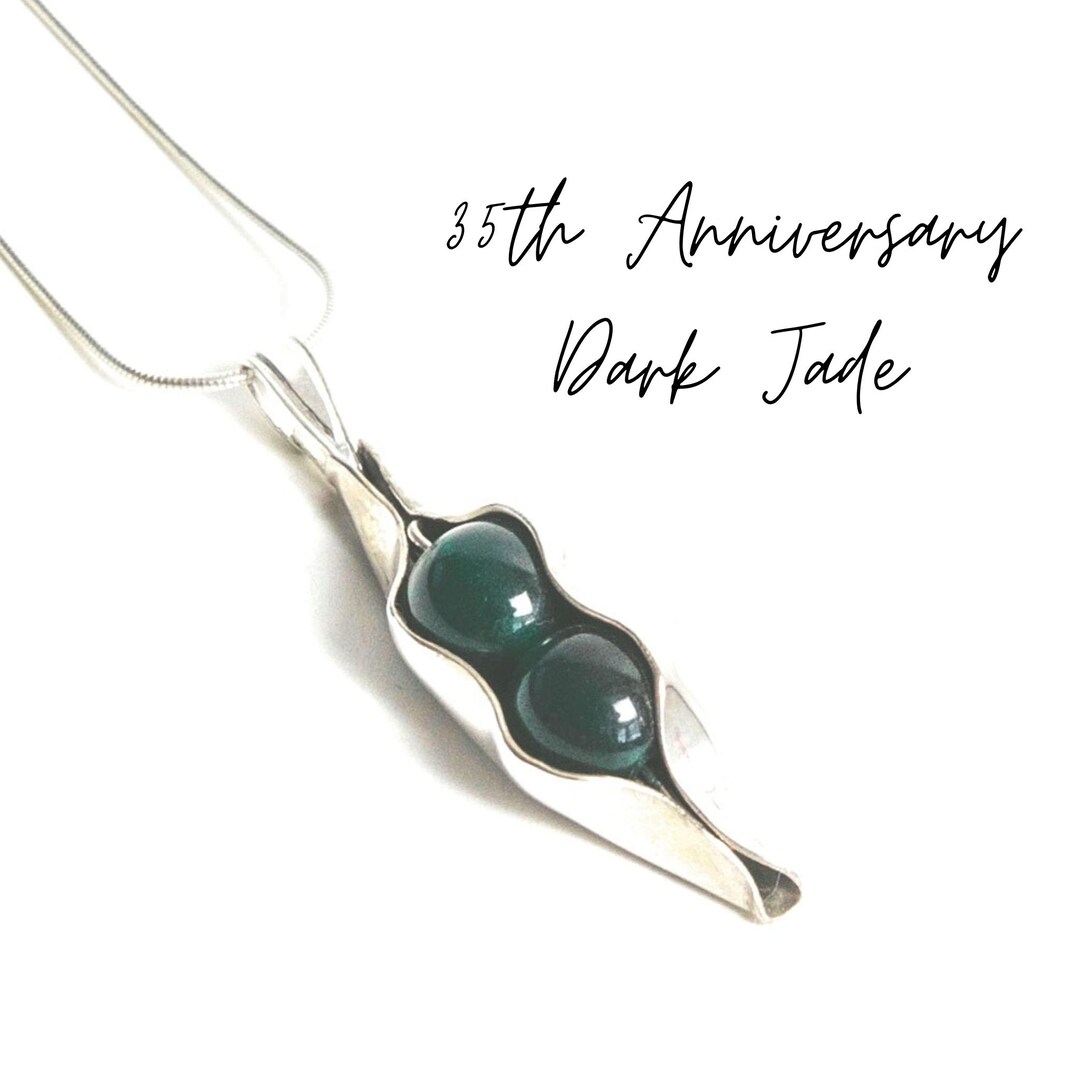Jade Anniversary 35th Wedding Anniversary Dark Jade Necklace Two Peas ...