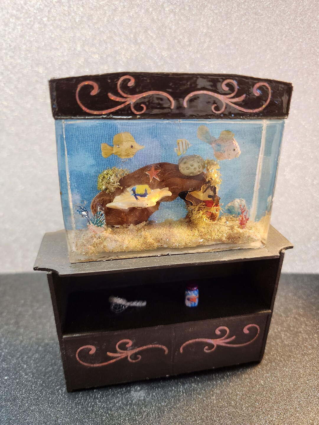 1" Scale Dollhouse Fish Tank With Real Working Light - Etsy