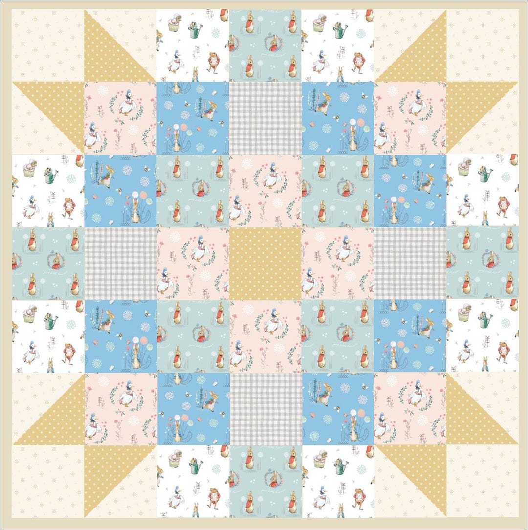 Baby Quilt Kit - Peter Rabbit and Friends, Pre-cut Ready to Sew ...