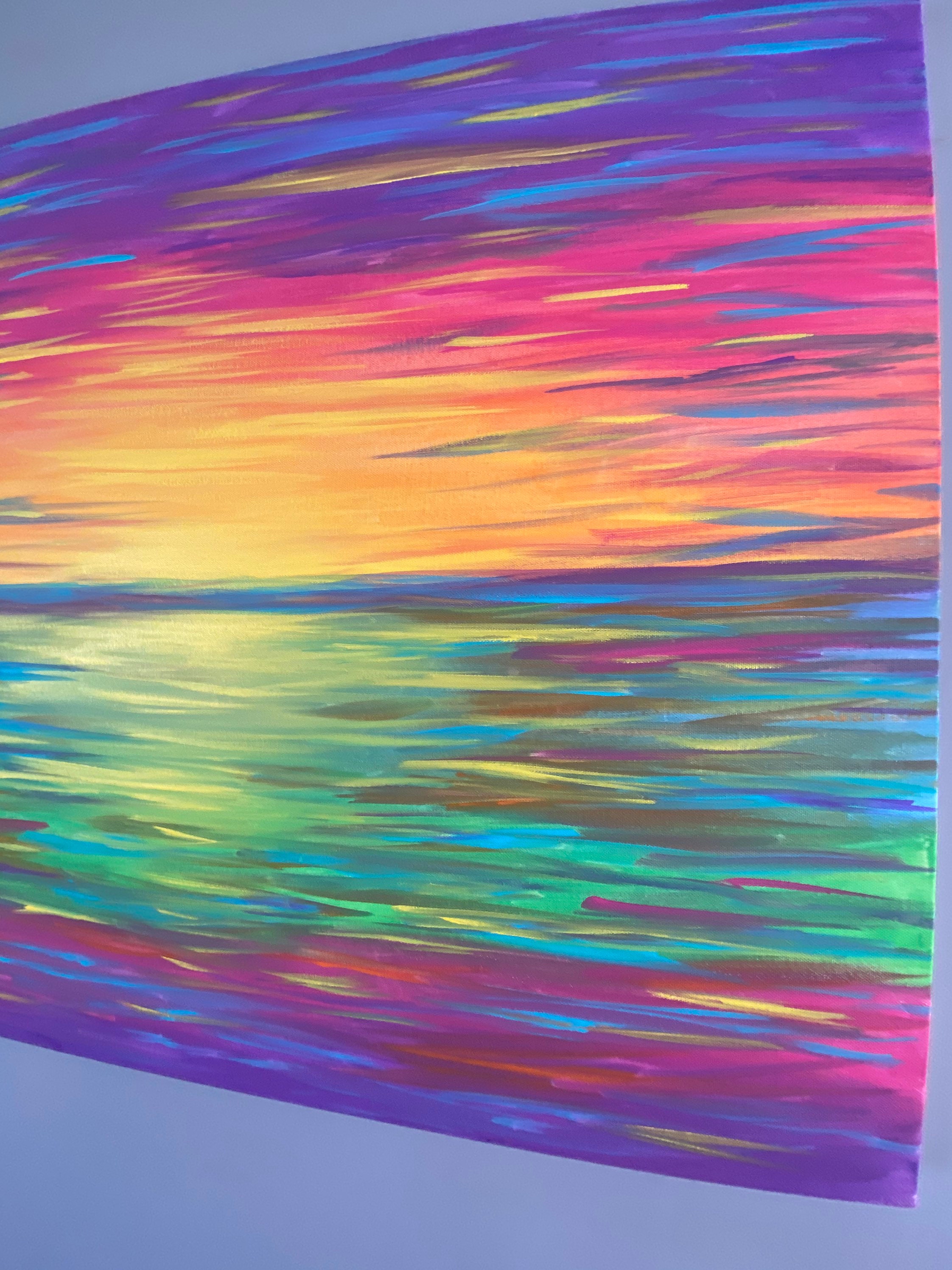 Sunset Inspired Large 30 X 24 Colorful Abstract Acrylic Paint | Etsy