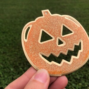 Halloween Special Mini Jack O Lantern Orange Gold Glitter Pumpkin Epoxy ...