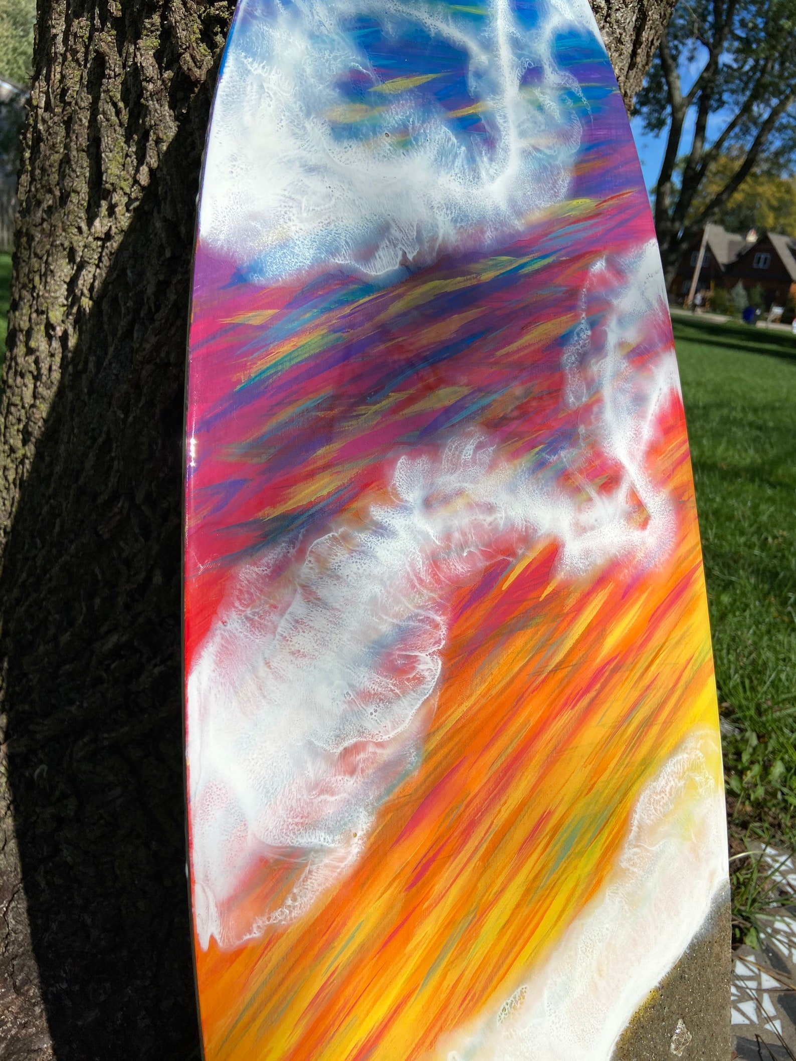 XL 3 Foot Surfboard Paint Colorful Sunset Beach Ocean Waves Inspired ...