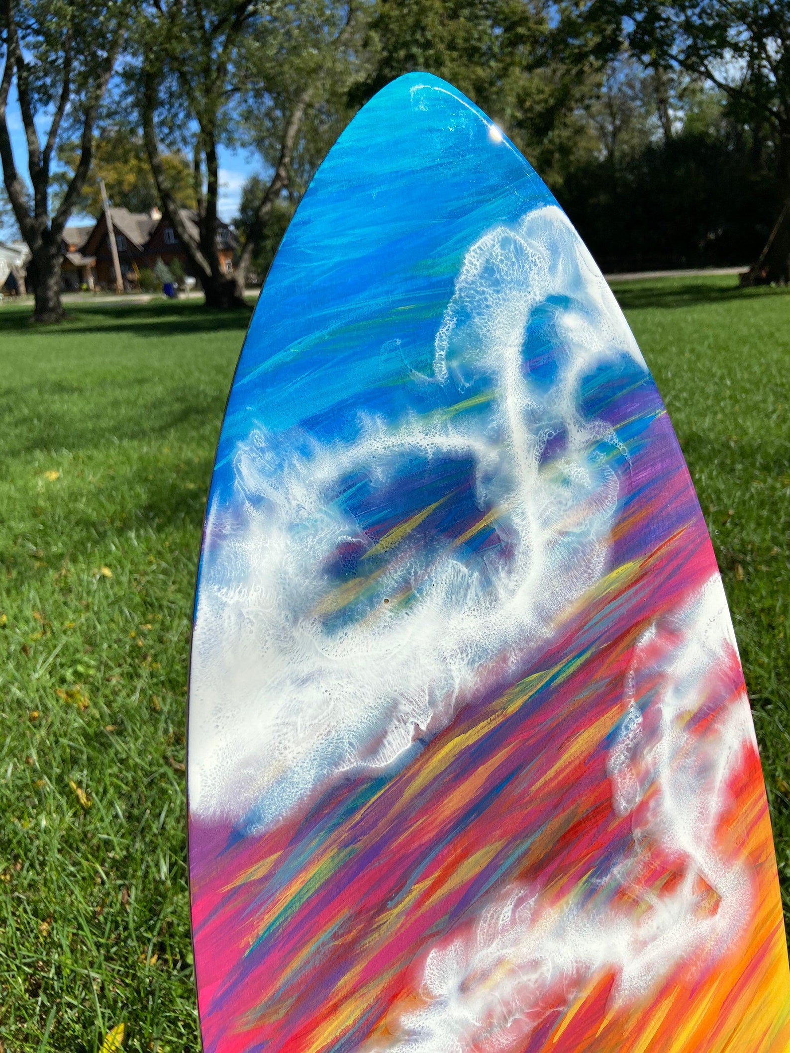 XL 3 Foot Surfboard Paint Colorful Sunset Beach Ocean Waves Inspired ...