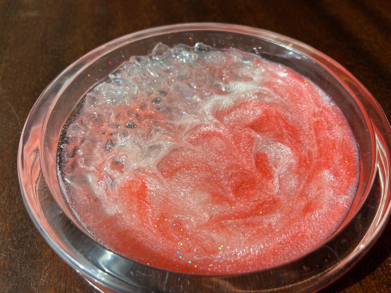 Ring Dish Geode Inspired Pink Pearl White Silver Glitter Epoxy - Etsy