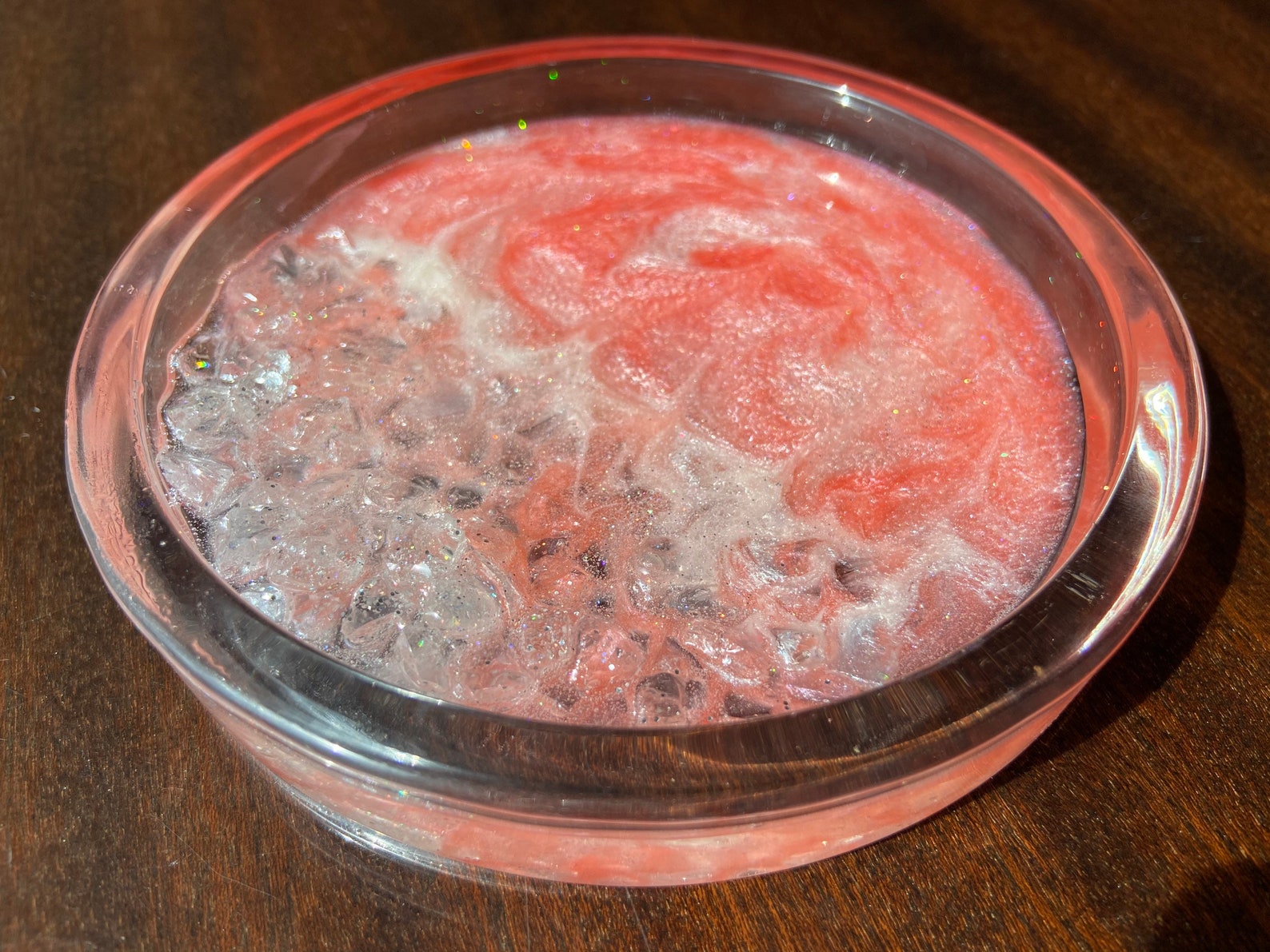 Ring Dish Geode Inspired Pink Pearl White Silver Glitter Epoxy | Etsy