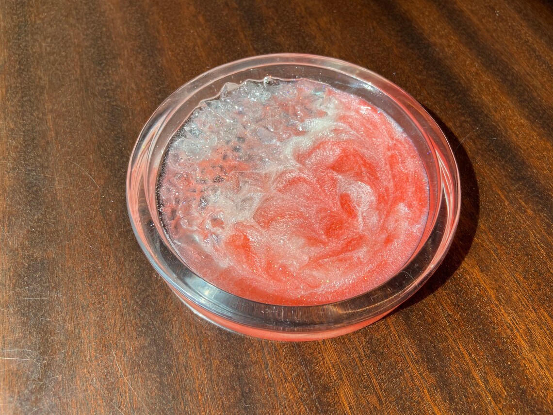 Ring Dish Geode Inspired Pink Pearl White Silver Glitter Epoxy | Etsy