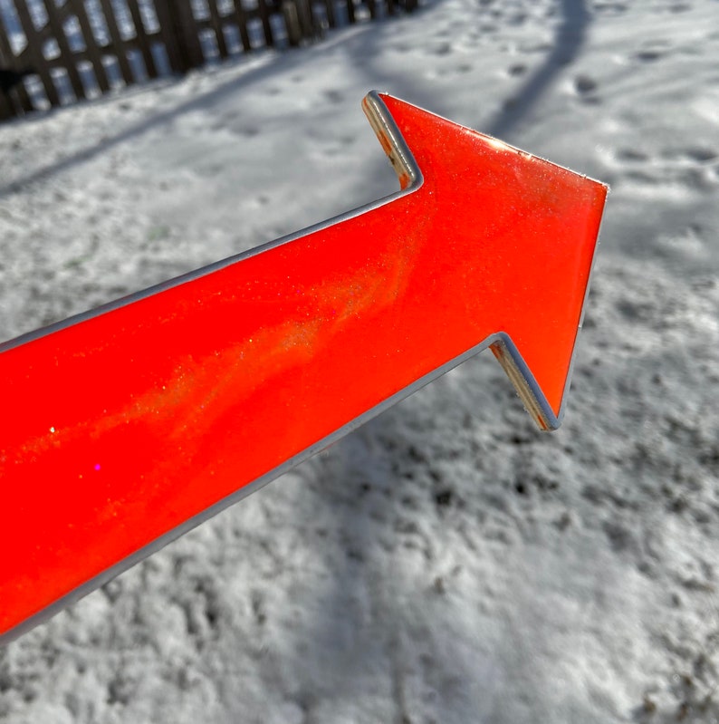 Arrow Neon Fluorescent Orange Silver Holographic Glitter Burst - Etsy