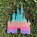 Princess Castle Hand Painted Rainbow Gold Glitter Epoxy Resin Wood Wall ...