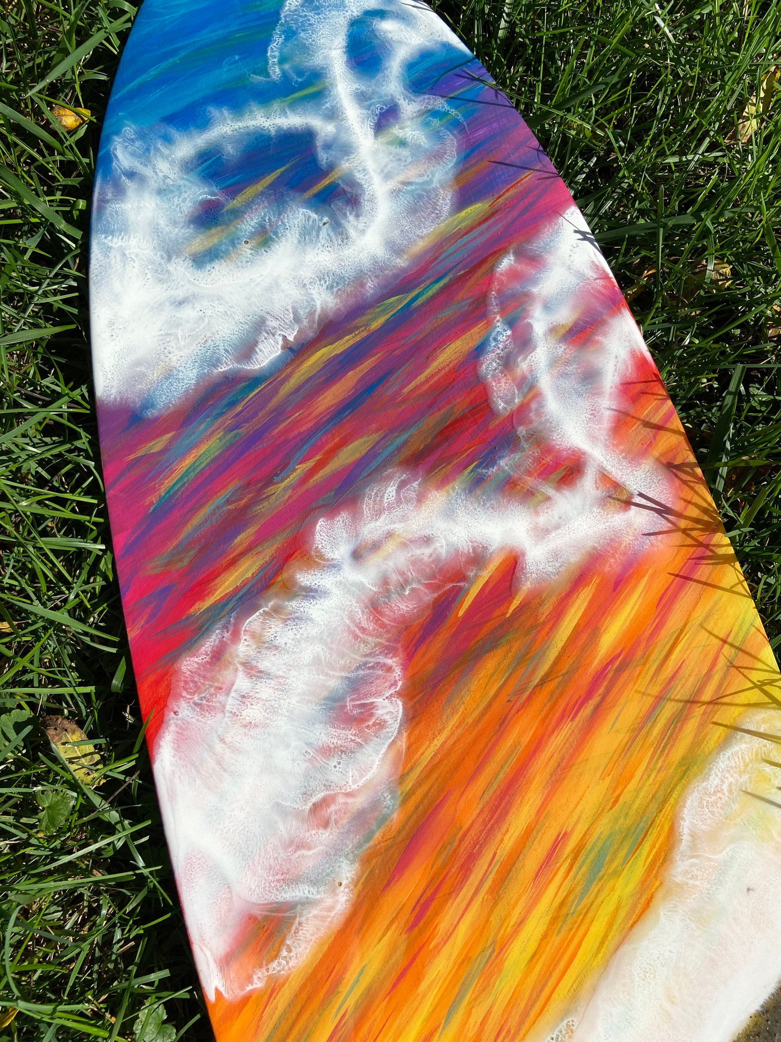 XL 3 Foot Surfboard Paint Colorful Sunset Beach Ocean Waves Inspired ...