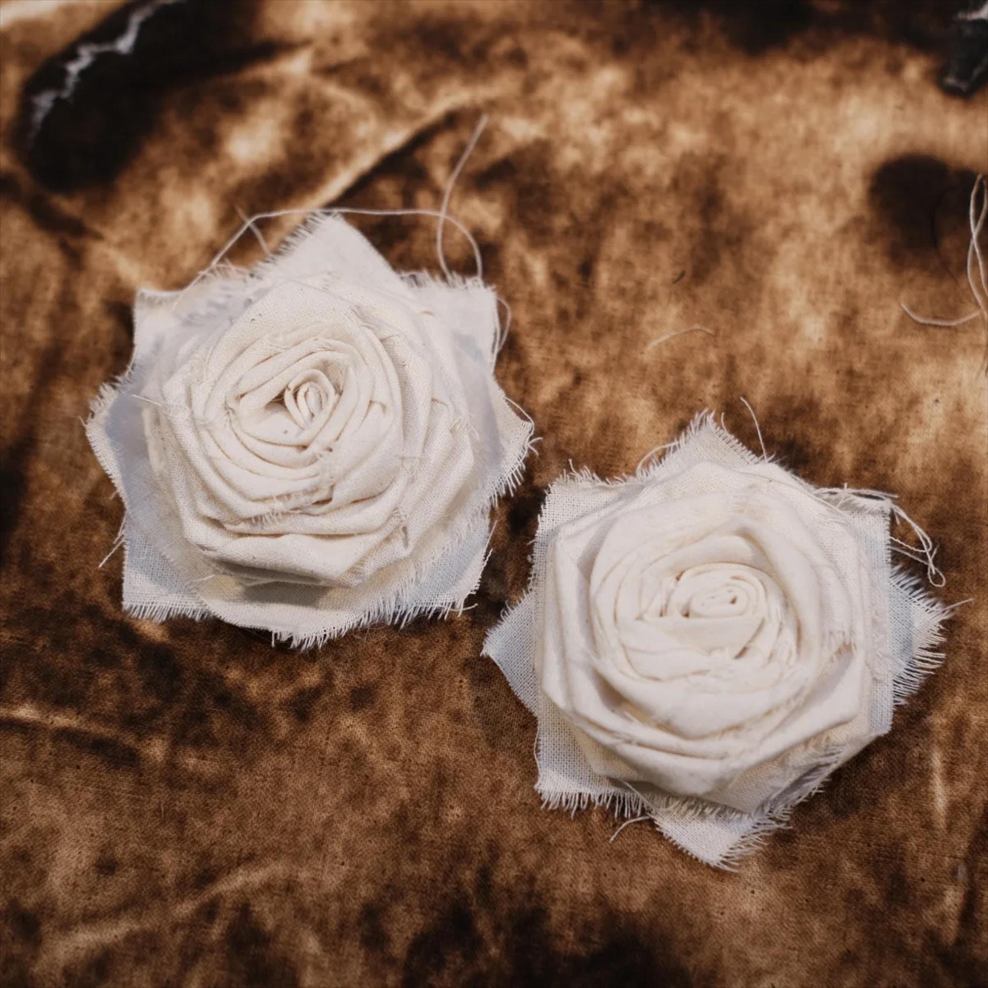 DDP | Handmade Burnt Fabric Roses for Junk Journal Artistic Handcraft ...
