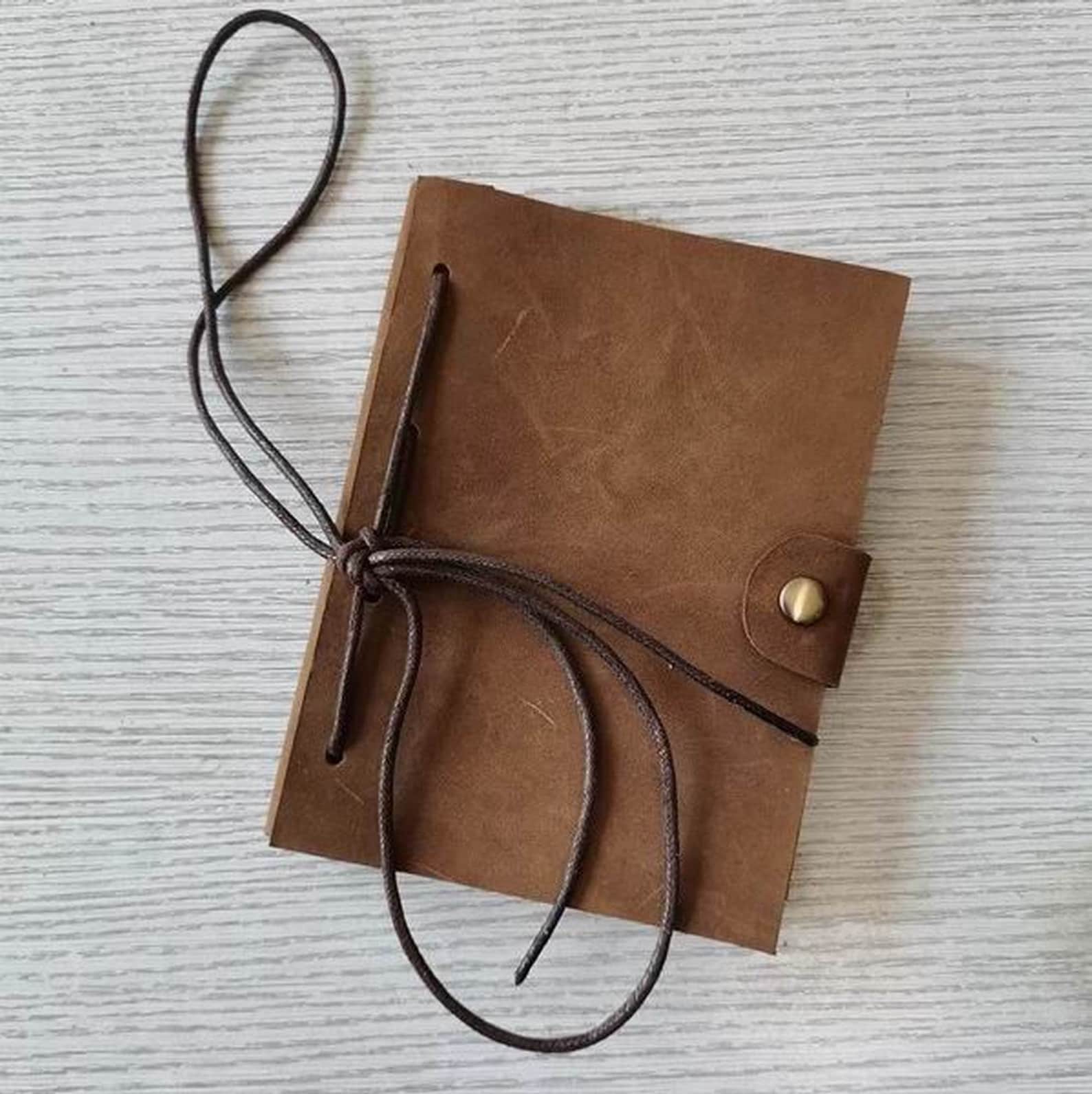 Genuine Cowhide Leather Hand Stitching Journal Vintage Brown Leather ...