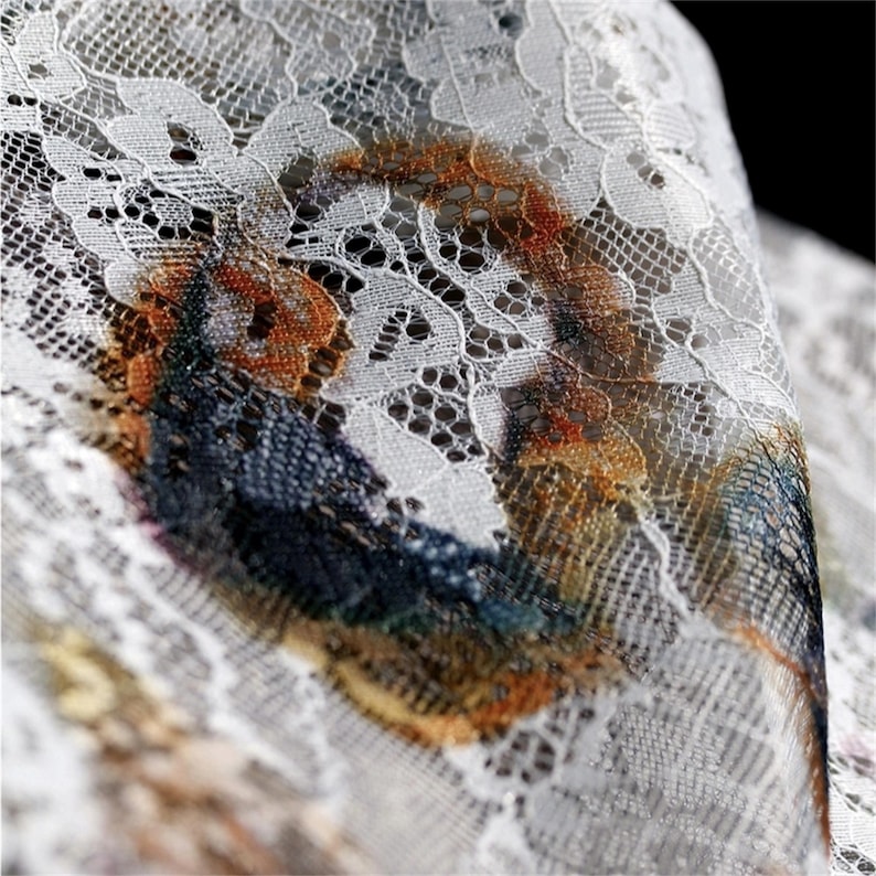 DDP | Vintage Fire-treated 3D Distressed Textured Lace Sheer Mesh ...