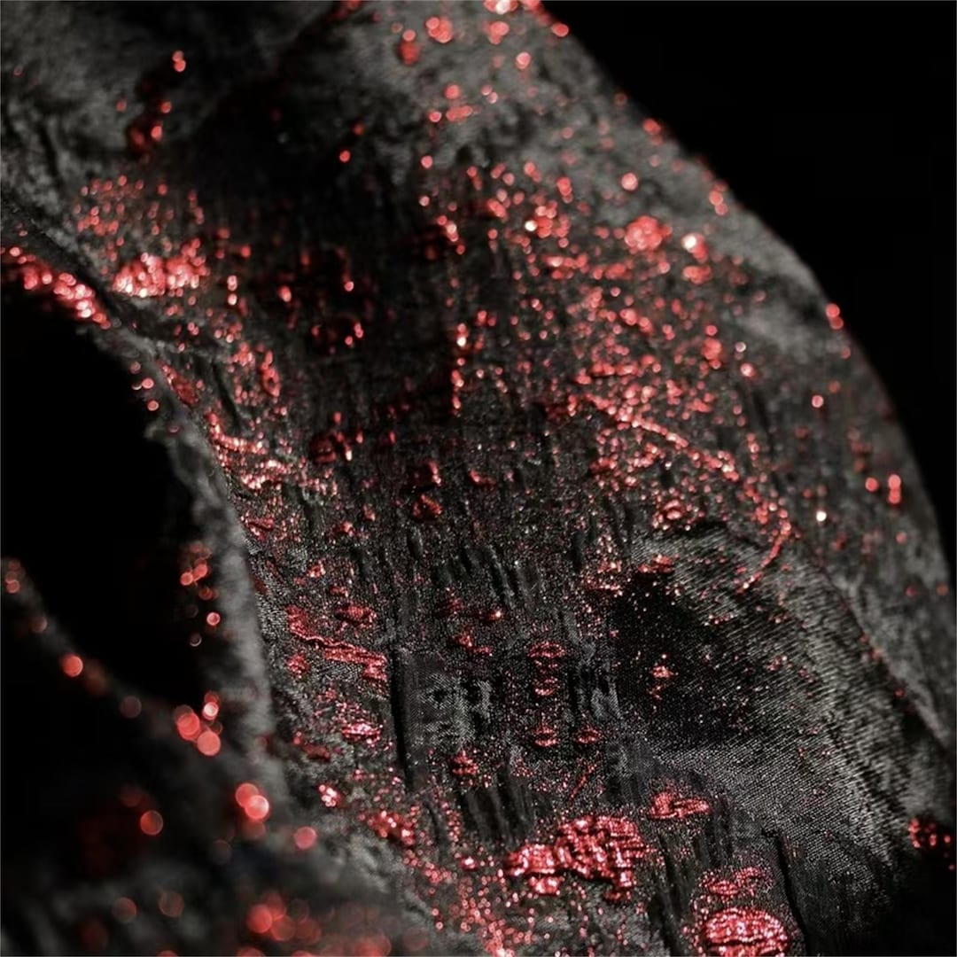DDP | Gothic Black-red Bloody Shimmering 3D Textured Jacquard Designer ...