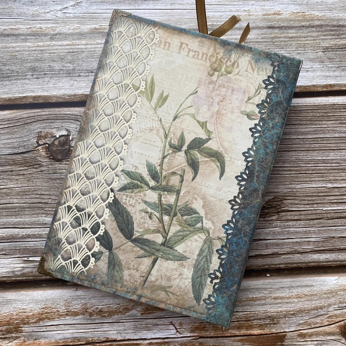 Handmade Junk Journal Butterfly Flowers Girl Vintage Pocket Ephemera ...