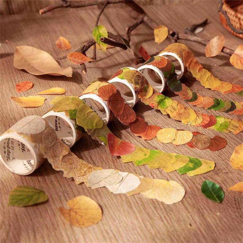 DDP | Die-cut Leaf Shaped Journal Tape Adhesive Tape for Junk Journal ...