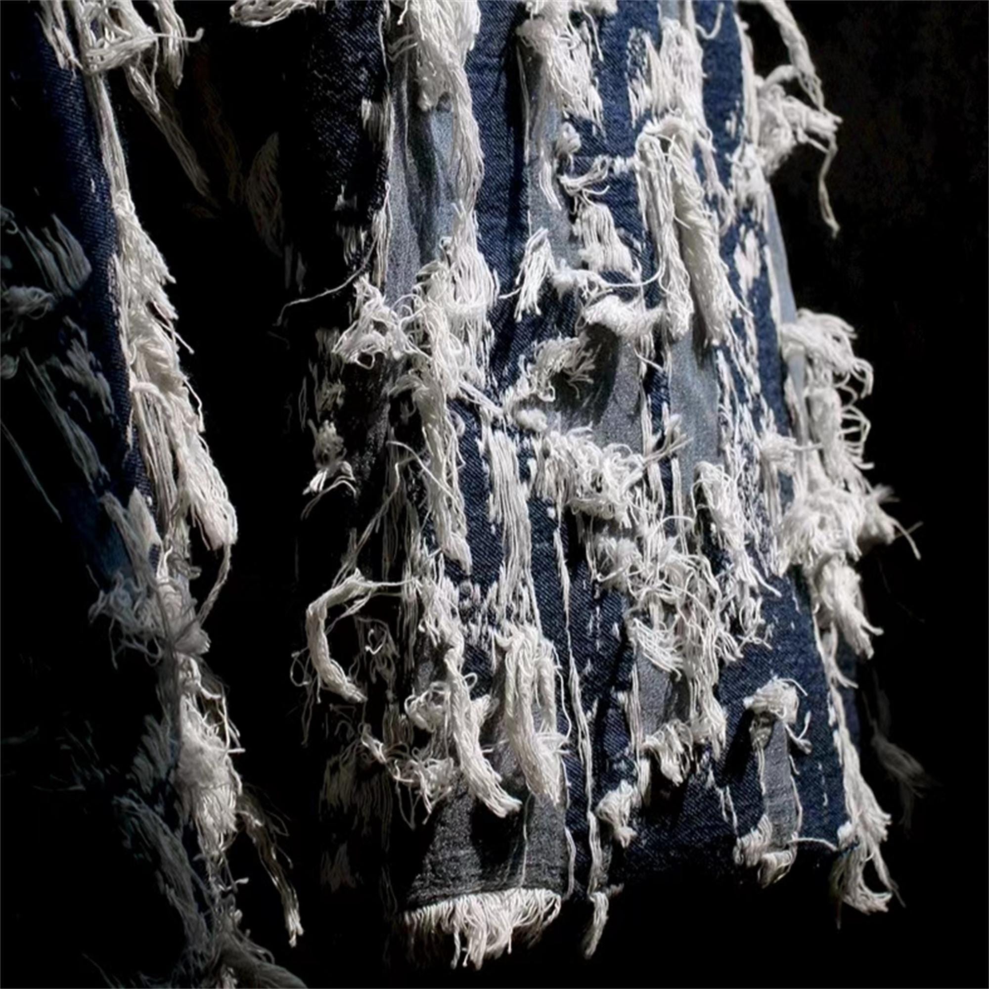 Violent Deconstructivist Art Brushed 3D Distressed Texture With Tassels ...