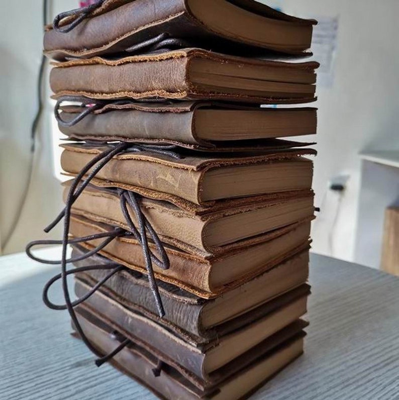 Genuine Cowhide Leather Hand Stitching Journal Vintage Brown Leather ...