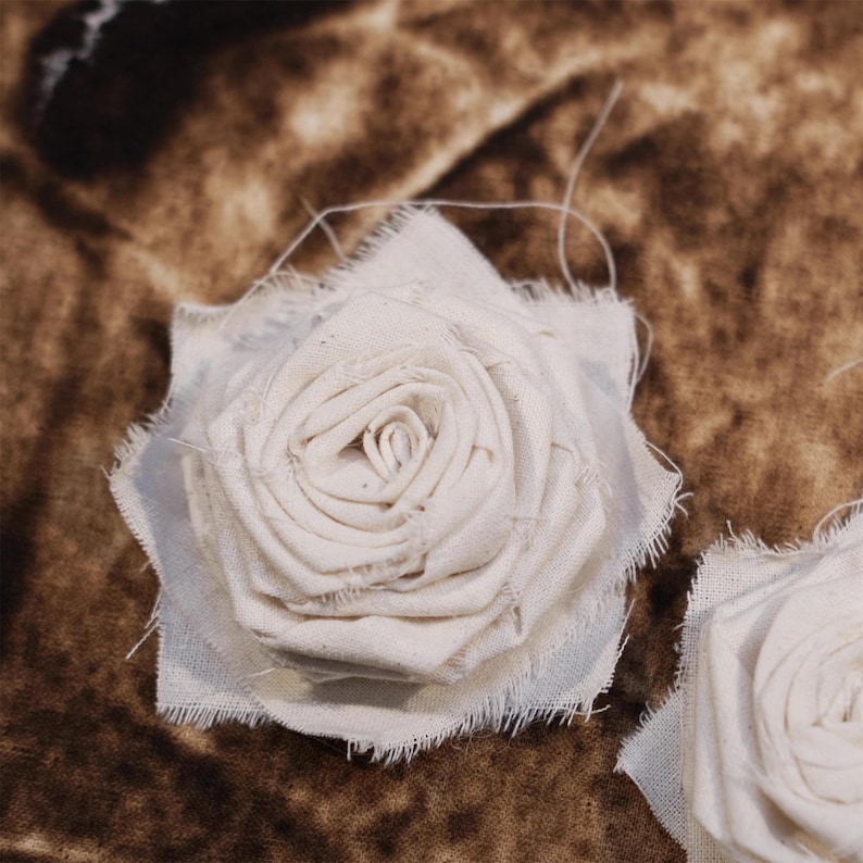 DDP | Handmade Burnt Fabric Roses for Junk Journal Artistic Handcraft ...