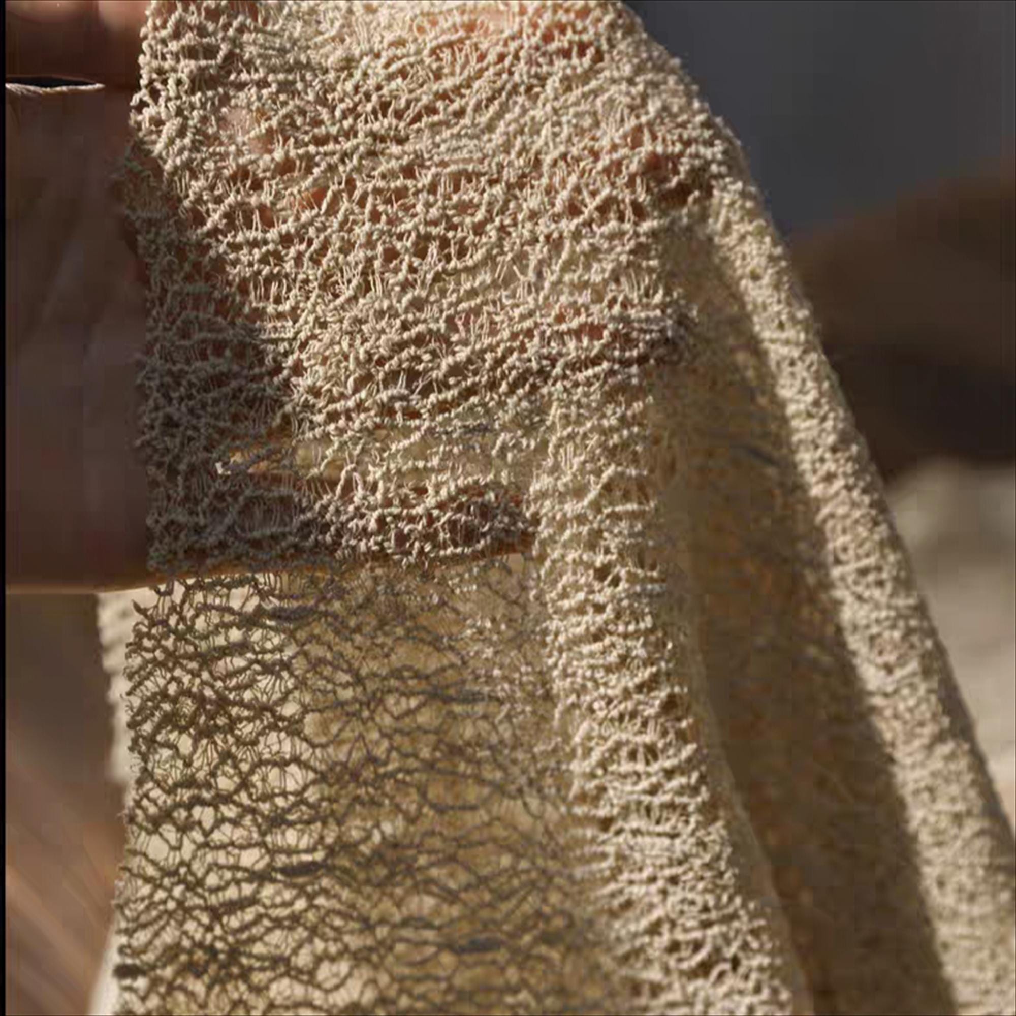DDP | Beige-caramel Cocoon-texture Lace Slightly-stretchy Knitted ...