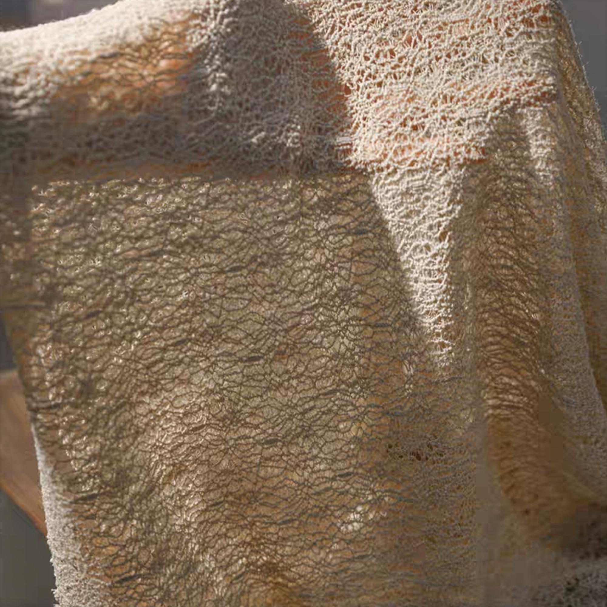 DDP | Beige-caramel Cocoon-texture Lace Slightly-stretchy Knitted ...