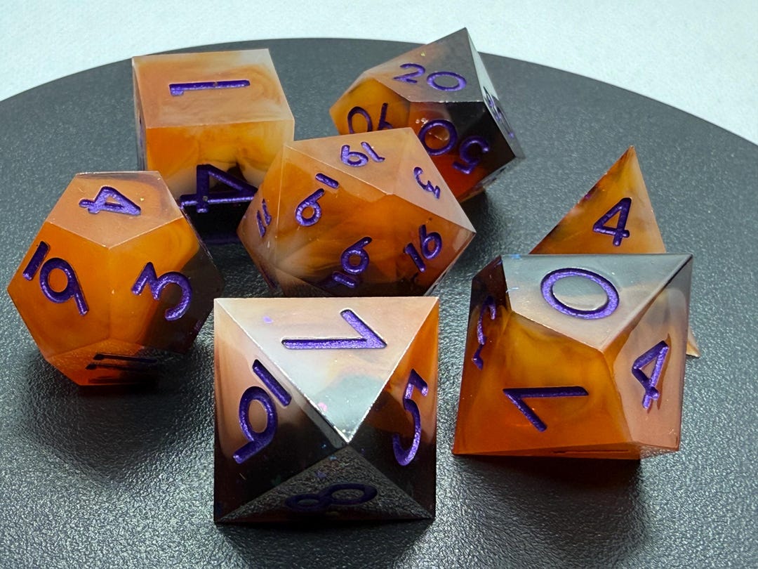 Gritty Hockey - Sharp Sided Solid Core - 7 Piece Polyhedral Dice Set - Etsy