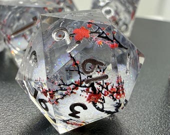 Poppy Field - Sharp Sided Solid Core - 7 Piece Polyhedral Dice Set - Etsy