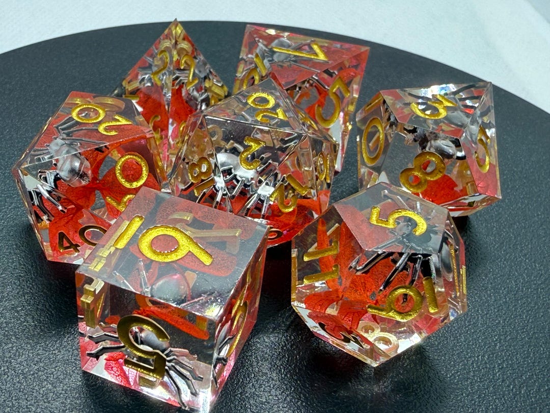 Autumn Friends - Sharp Sided Solid Core - 7 Piece Polyhedral Dice Set ...