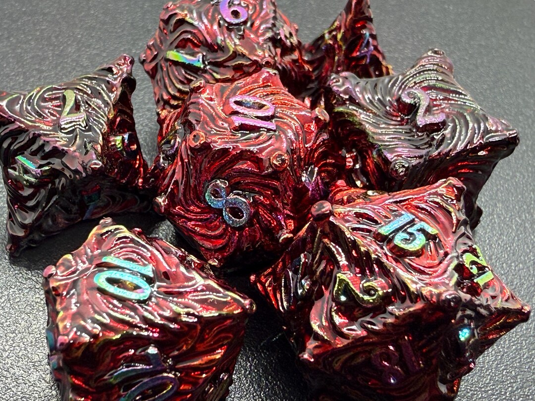Vecna’s Upside Down - Solid Core Metal Dice - 7 Piece Polyhedral Dice ...