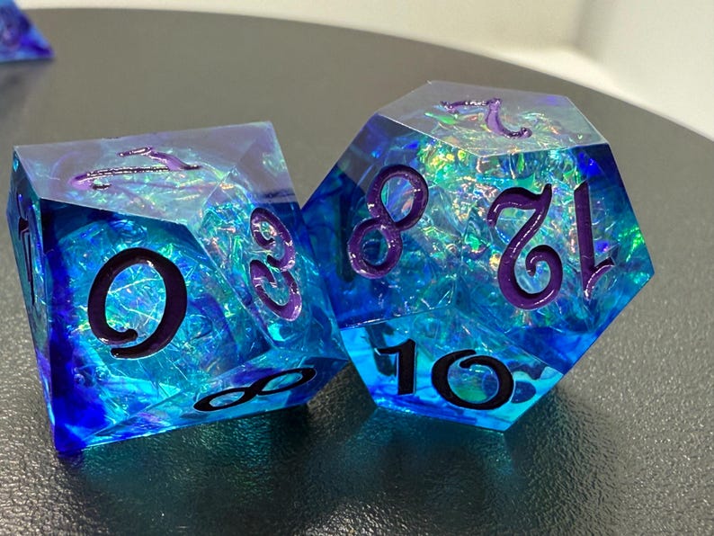 Water Nymph - Sharp Sided Solid Core - 7 Piece Polyhedral Dice Set - Etsy
