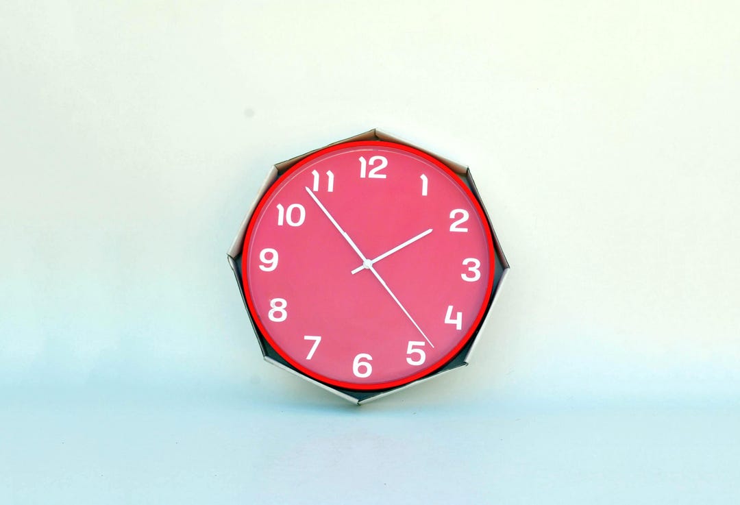 IKEA Red Round Wall Clock: 90s Memphis Style (11 Inch) - Etsy