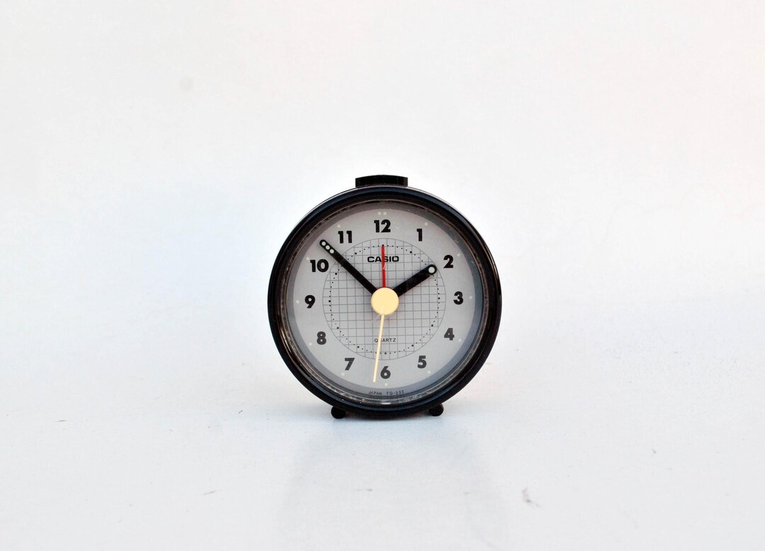 Vintage Casio Table Clock: Black Plastic, Memphis Style - Etsy