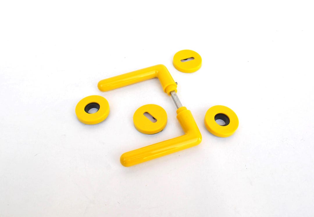 Yellow Door Handle Vintage Knobs Plastic House Ware Italian Design ...