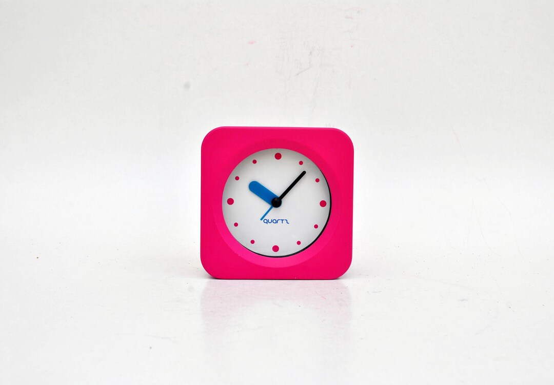 Fuchsia Pink Desk Clock: Y2K Memphis Style Home Decor - Etsy