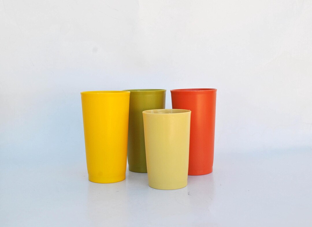Vintage Tupperware Tumblers: Retro PVC Plastic Glasses, Set of 4 - Etsy