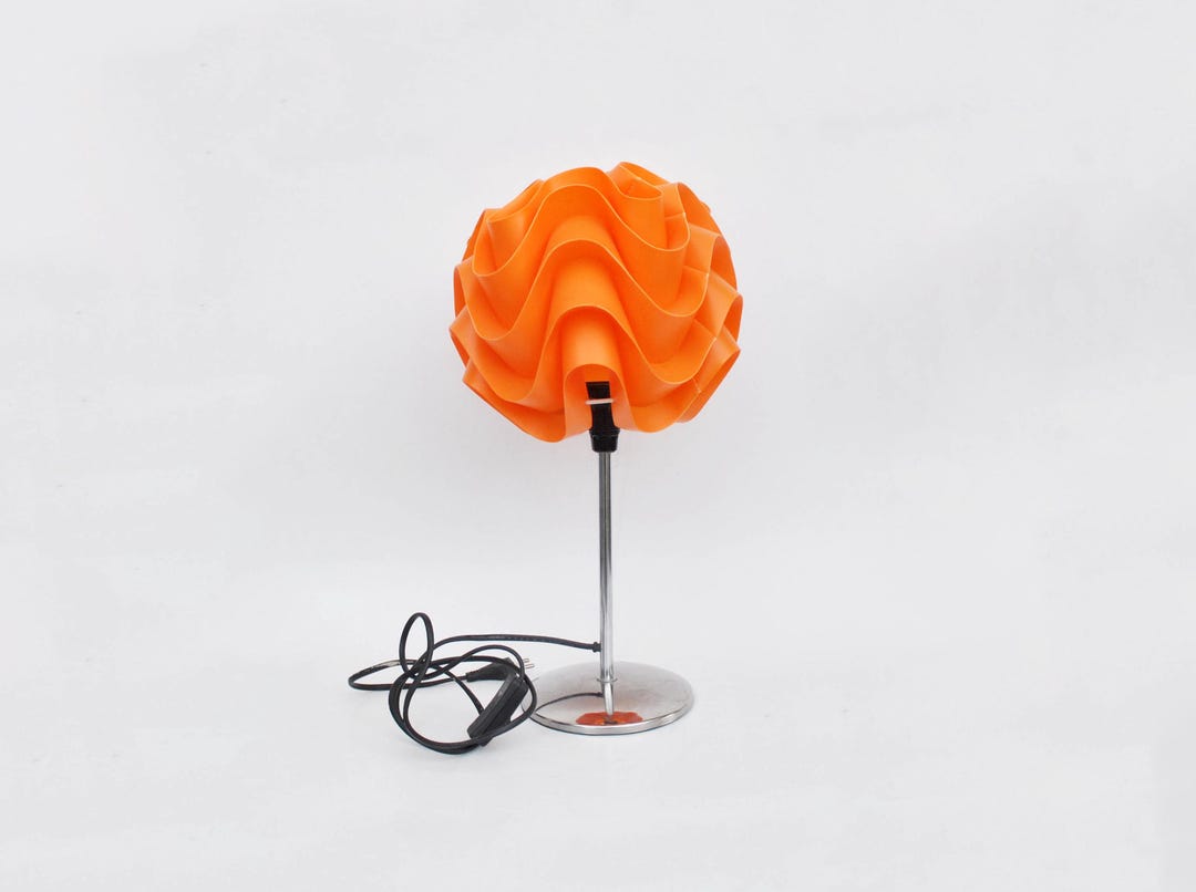 Orange Wave Table Lamp, Modern Memphis Desk Light - Etsy