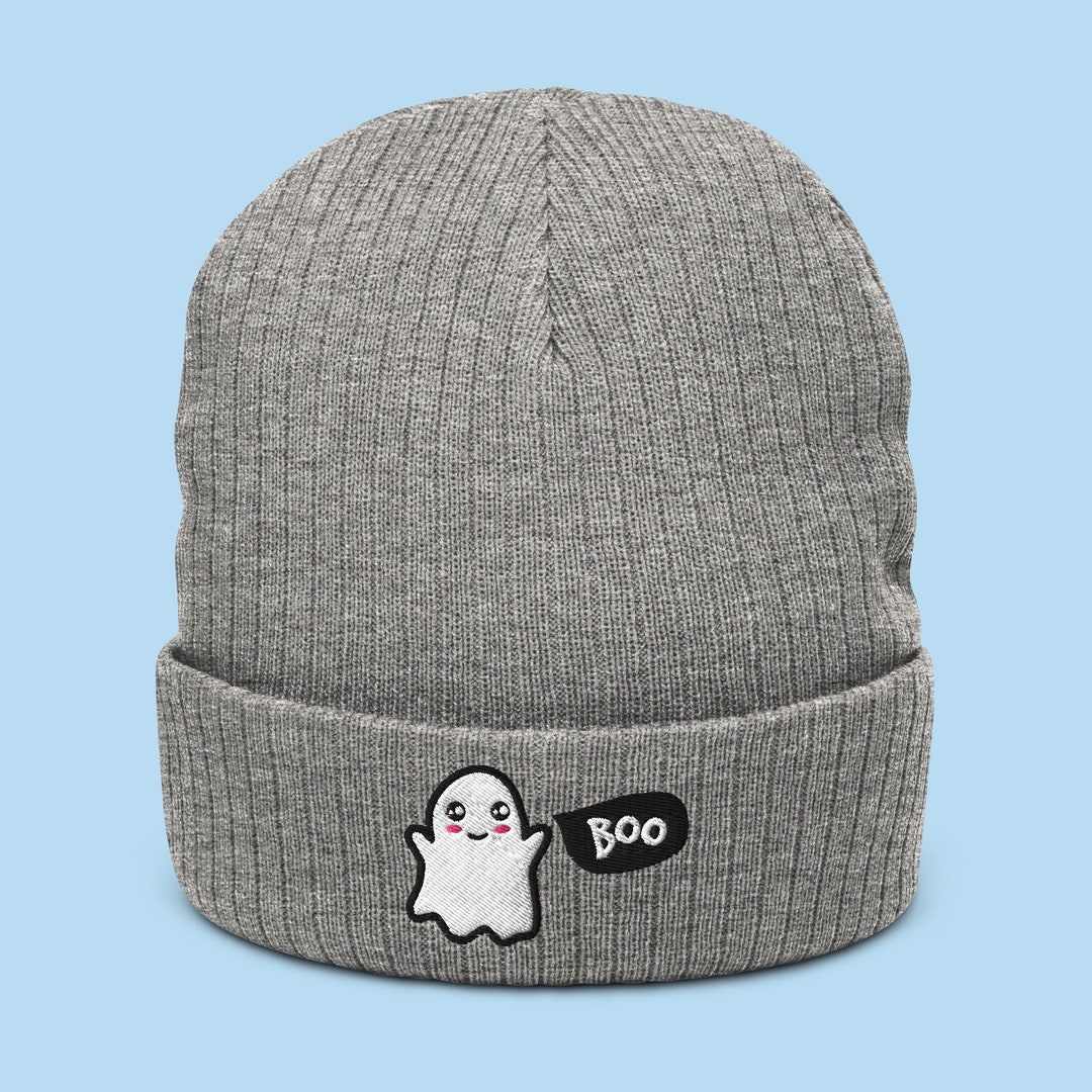 Ghost Beanie - Halloween Knit Hat - Spooky Cute Ghost Unisex Beanie ...