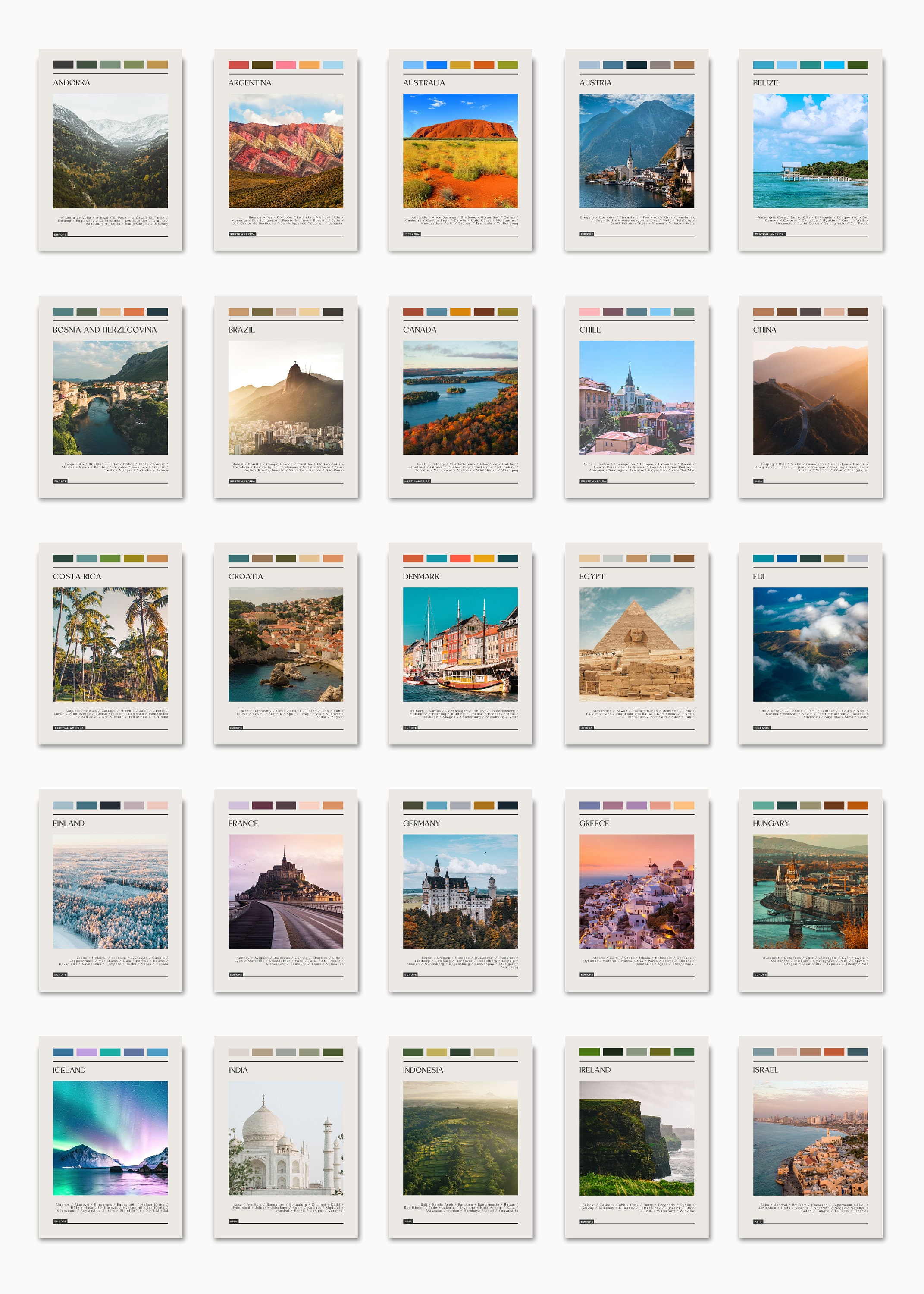 4x6 Travel Poster Packs - Etsy
