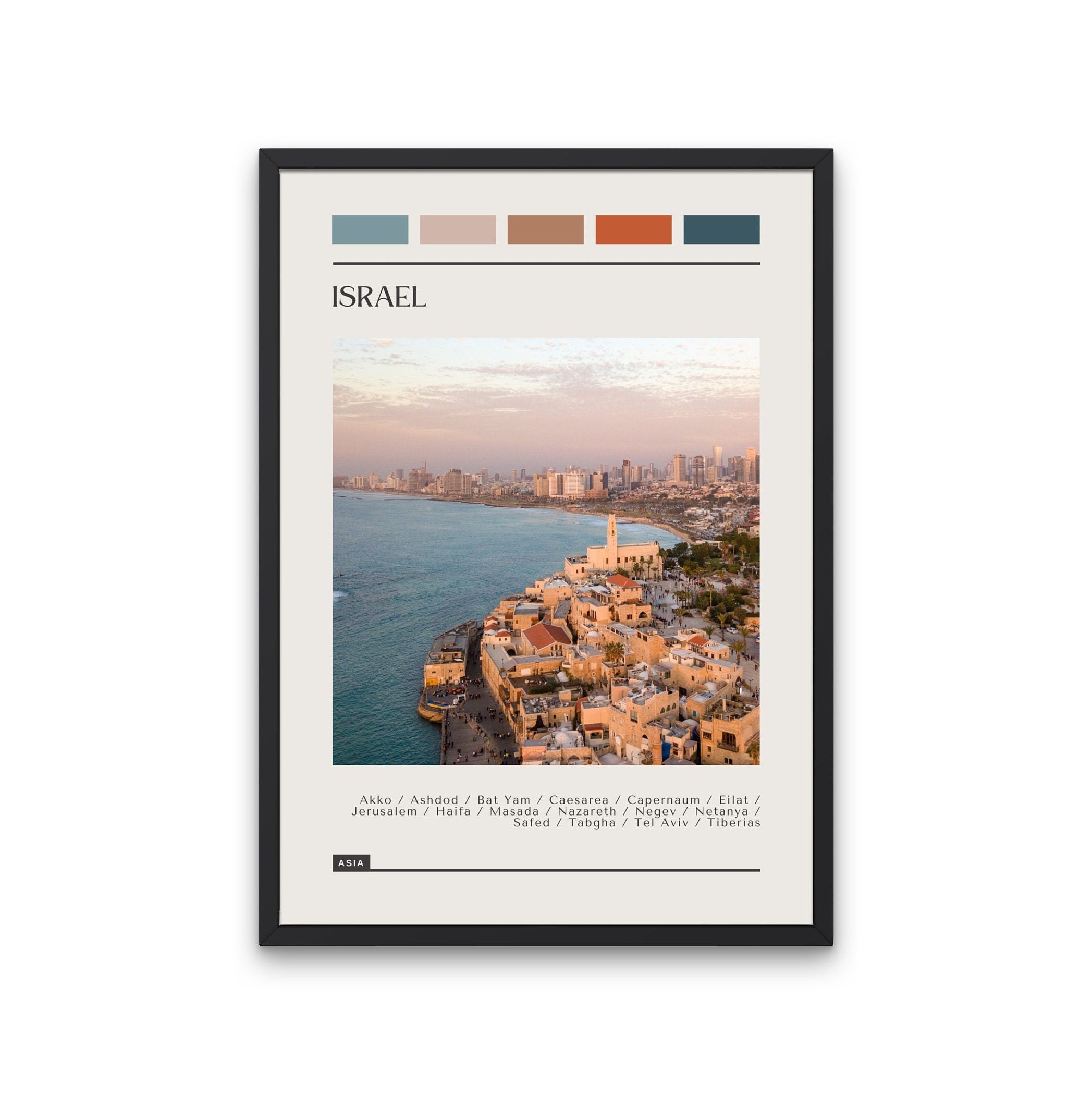 ISRAEL Travel Poster Color Block Travel Poster Digital - Etsy