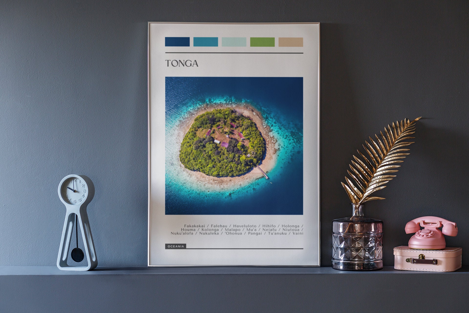 TONGA Travel Poster, Color Block Travel Poster, Digital Download ...