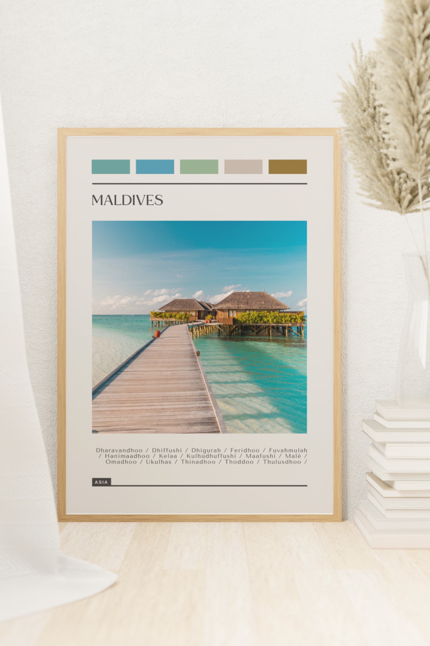 PRINTED Maldives Poster Travel Poster Color Block Travel - Etsy