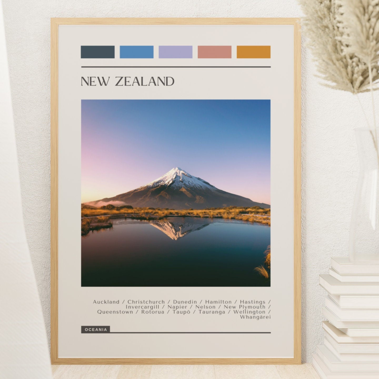 New Zealand Travel Poster: Color Block Print (digital Download) - Etsy