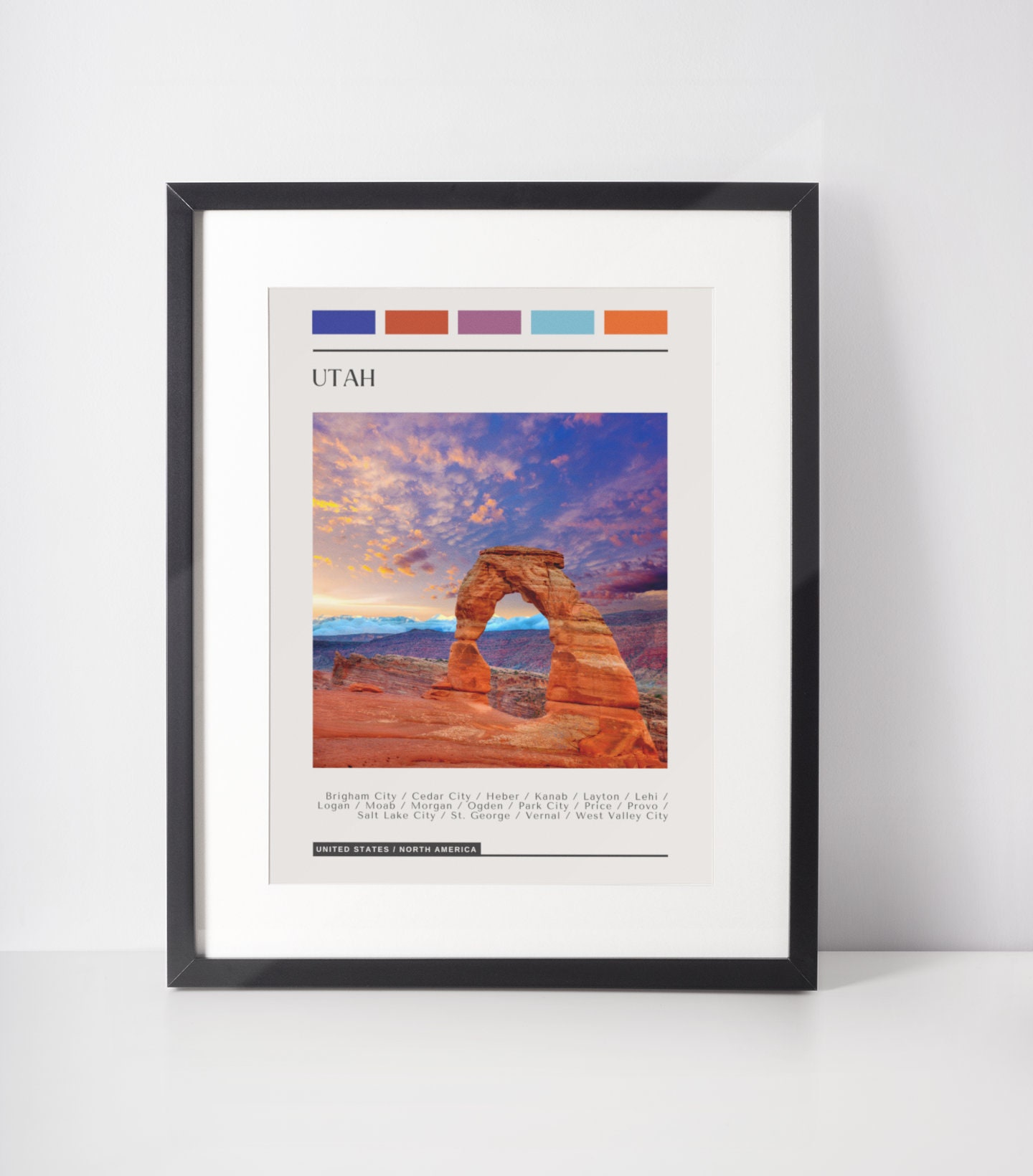 UTAH Travel Poster Color Block Travel Poster Digital - Etsy