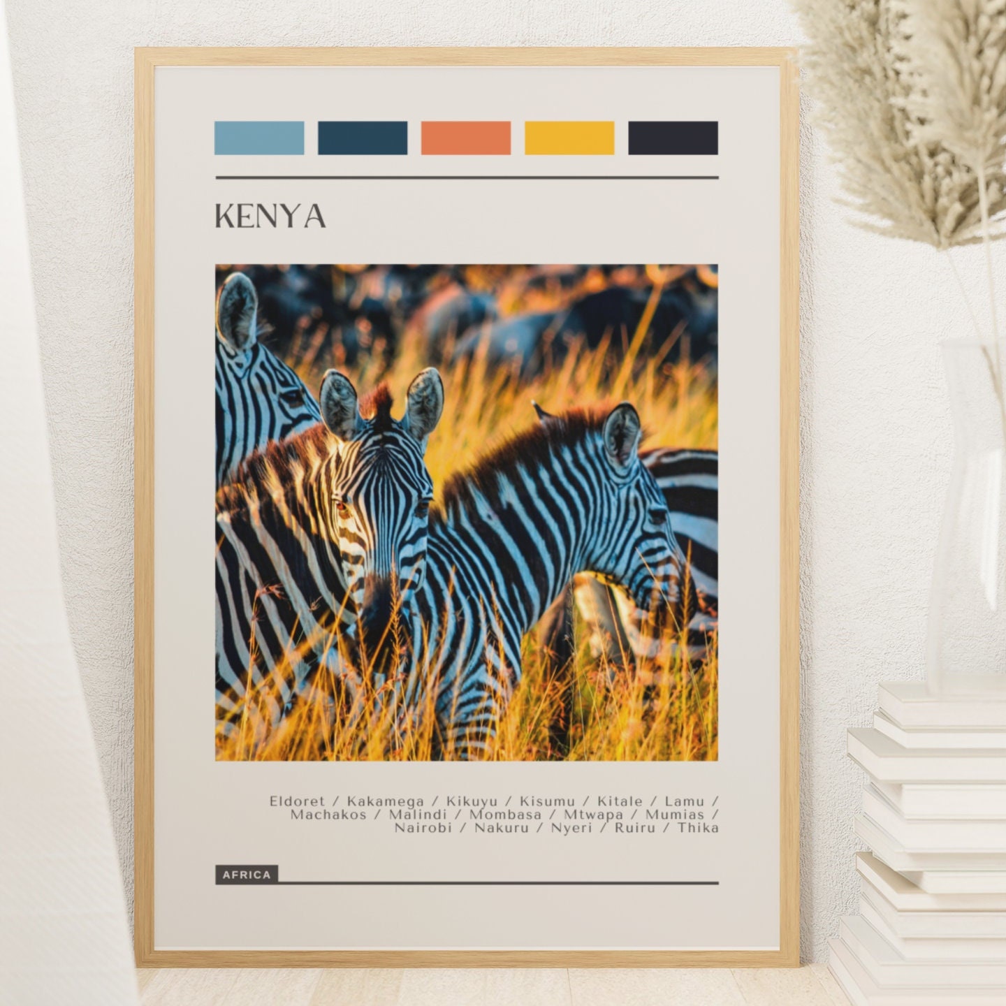 KENYA Travel Poster, Color Block Travel Poster, Digital Download ...