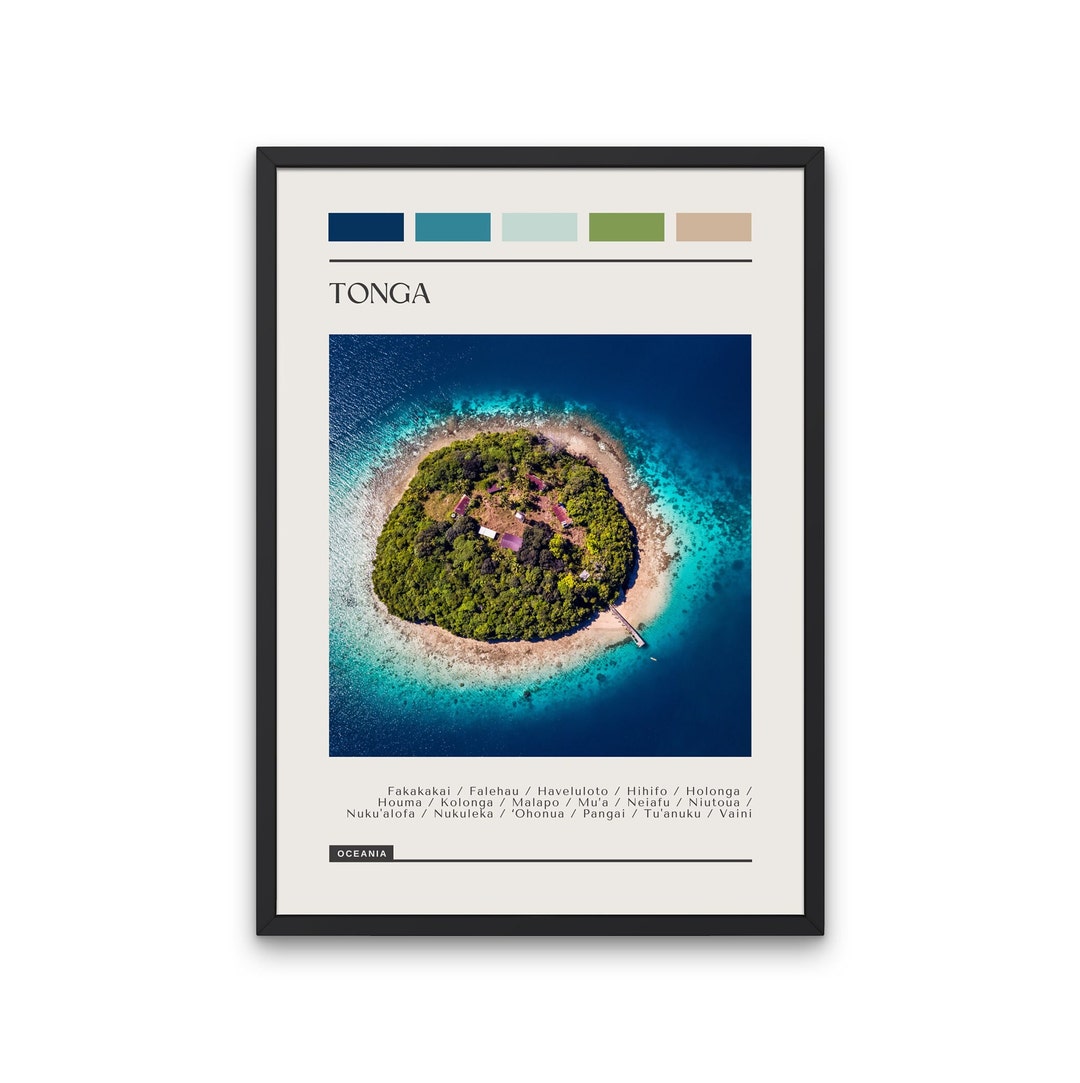 TONGA - Travel Poster, Color Block Travel Poster, Digital Download ...