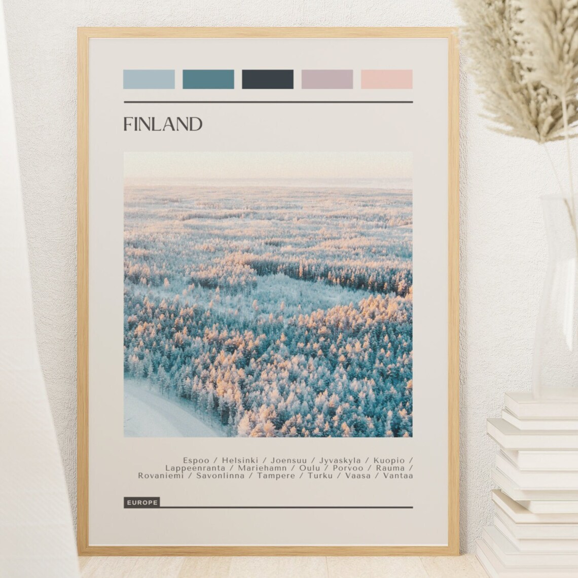 FINLAND Travel Poster Color Block Travel Poster Digital - Etsy
